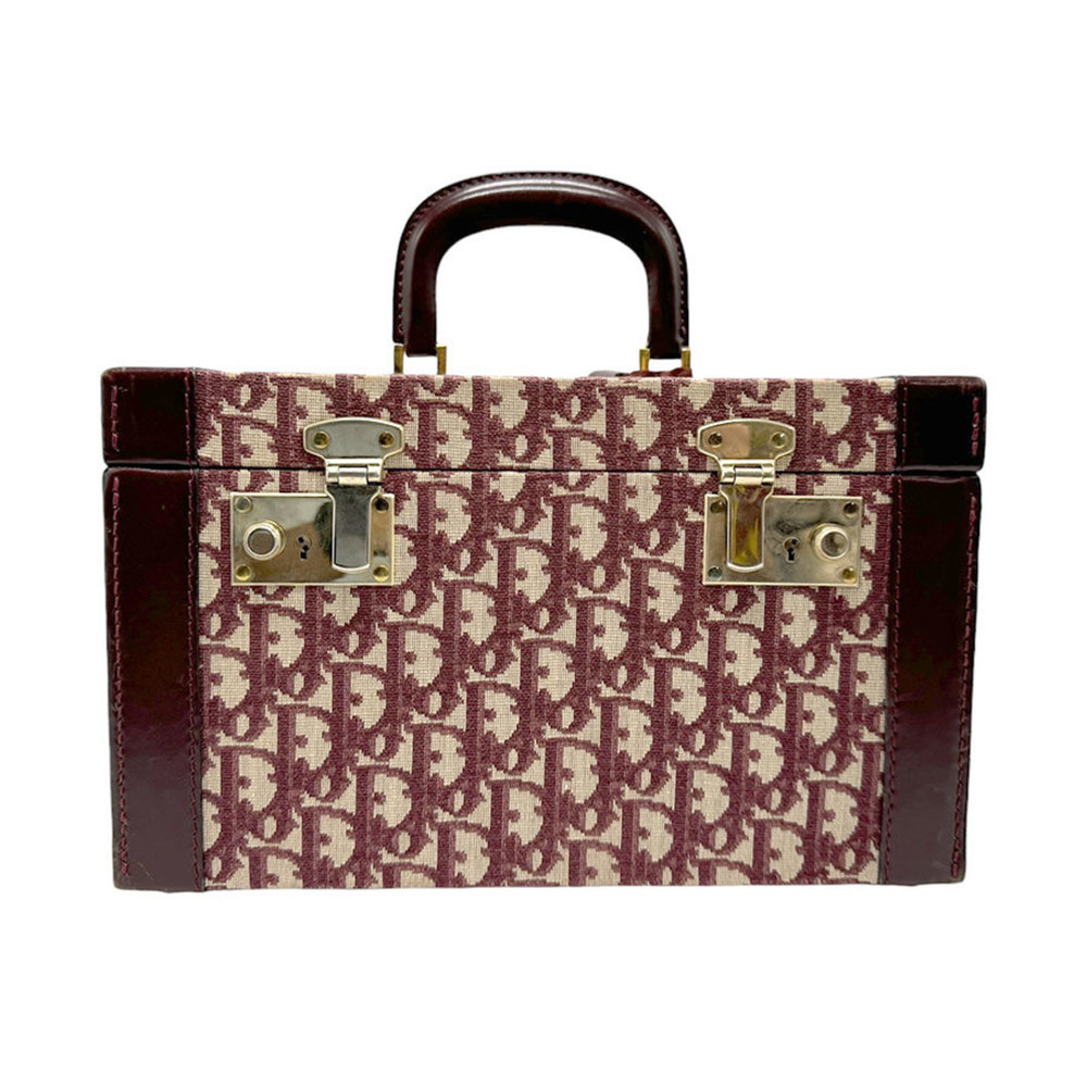 Christian Dior Makeup Box Canvas Leather Bordeaux Wom… - Gem